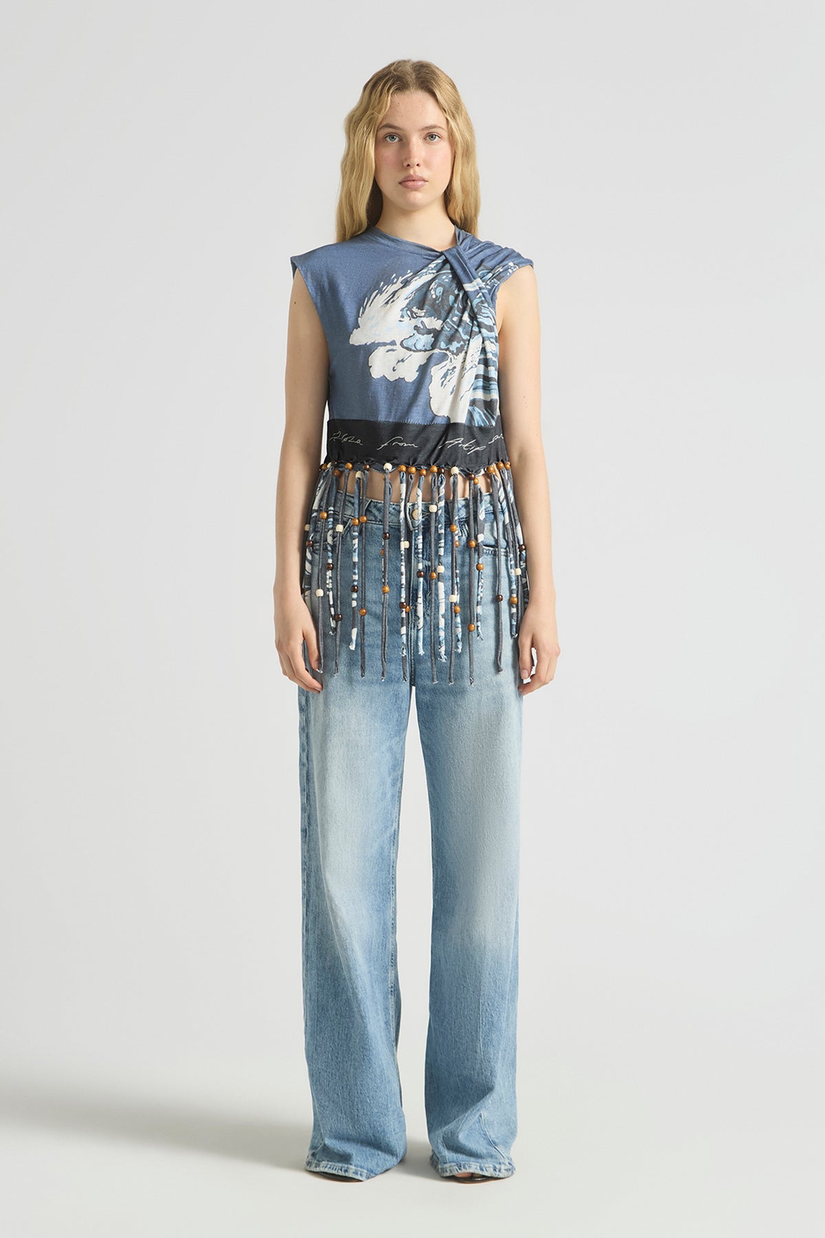 Wavepool Beaded Fringe Top | Antipodean